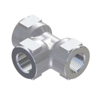 T-piece 3x3/8"F 600 bar stainless steel | Waterkracht